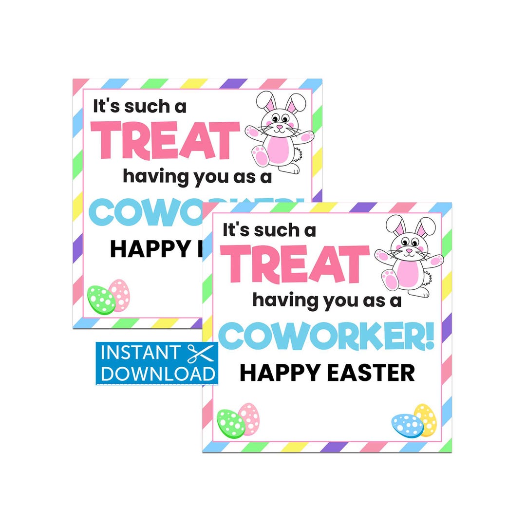 Coworker Easter Tags, Coworker Treat Tag, Easter Candy Labels, Office ...
