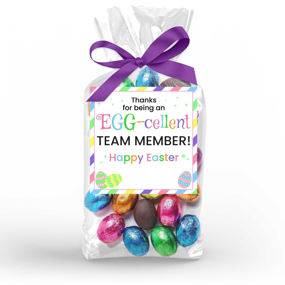 Coworker Easter Gift Tags, Eggcellent Team Member, Easter Tags, Office ...