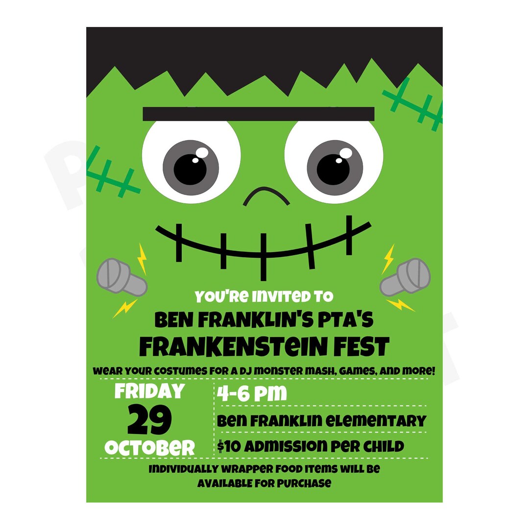 Editable Frankenstein Fundraiser Frankenstein Halloween Fundraiser ...