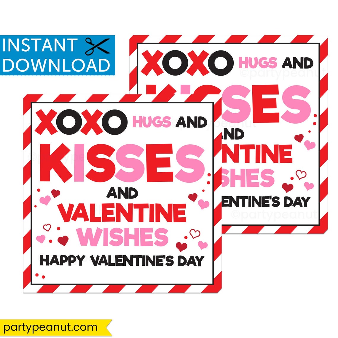 Hugs and Kisses, Valentine Tags, Teacher Valentine, School Valentine ...