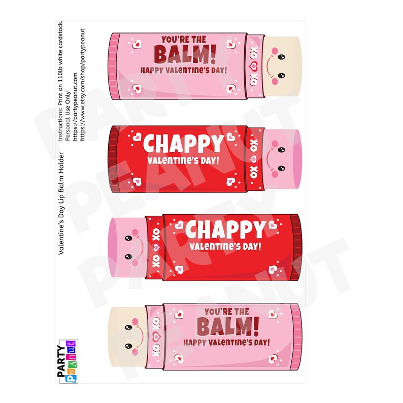Lip Balm Valentine Chapstick Lip Smacker Kids Classroom Valentines ...