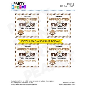 Smore Appreciation Tags Teacher Gift Tags Smore Teacher - Etsy