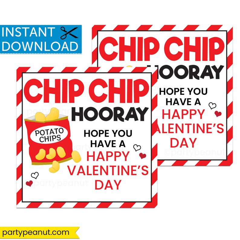 Valentines Tag, Valentine Chips, Valentine Chip Bag, Valentine Gift ...