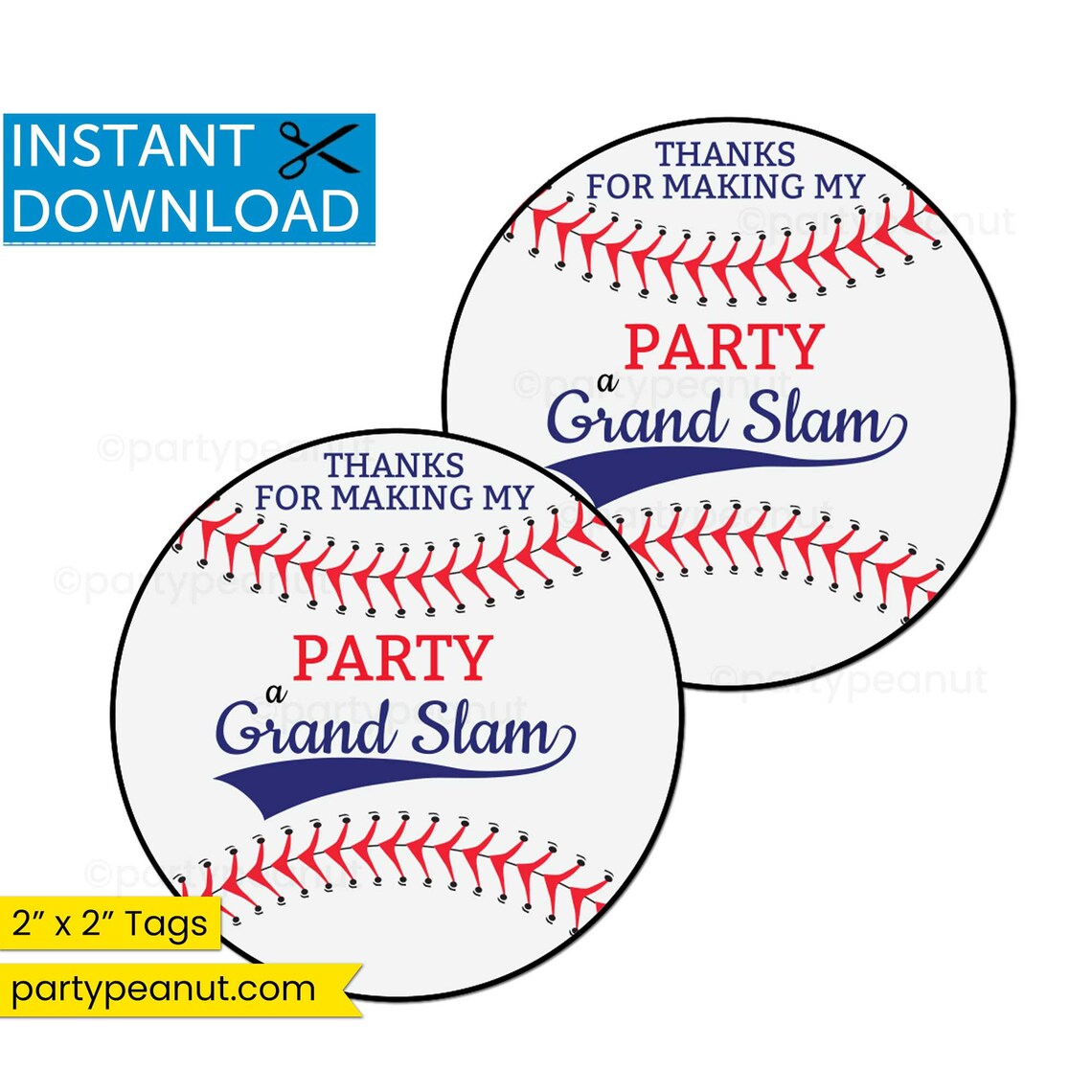 Baseball Tags Baseball Thank You Tags Baseball Party Tags Baseball Gift ...