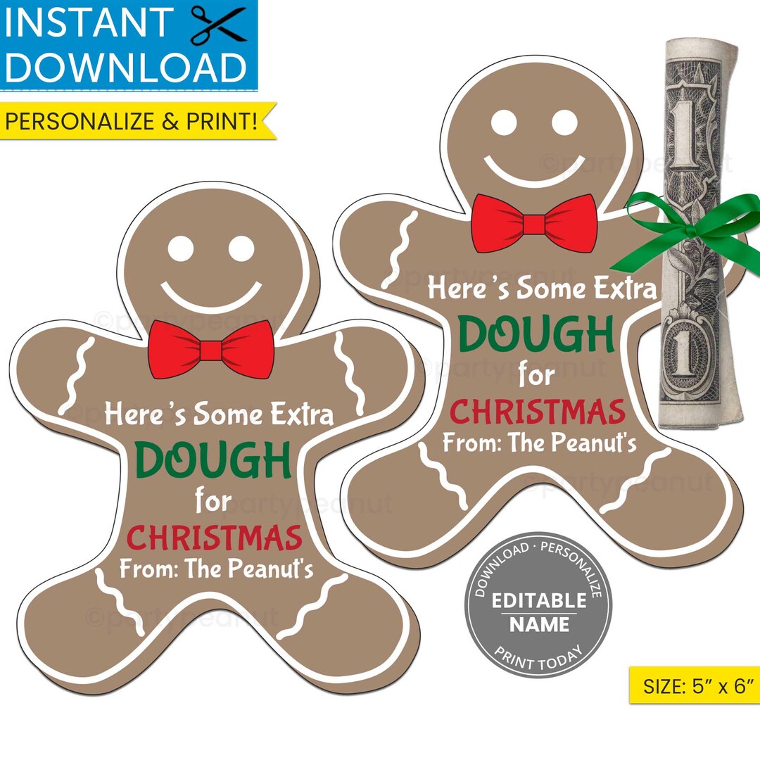 Christmas Money Holder, Gingerbread Man Money Holder, Christmas Gift ...