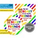 Beary Glad We're Friends Gift Tags Rainbow Gift Tags Kids Classroom ...