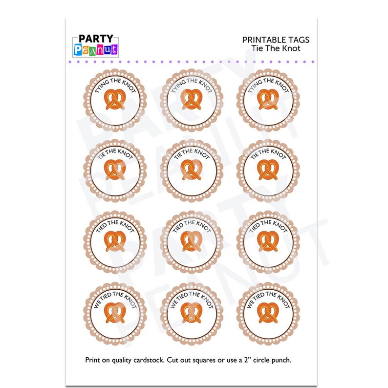 Tie the Knot Wedding Favor Tags - We Tied the Knot Tags, Wedding Favor ...