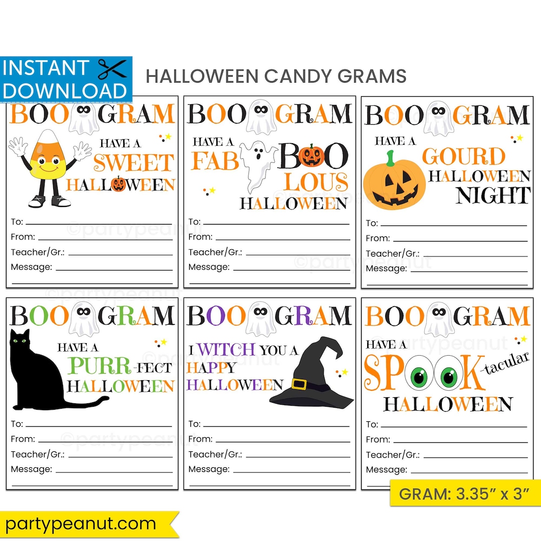 Halloween Boo Gram, Halloween Candy Gram, Halloween Fundraiser ...