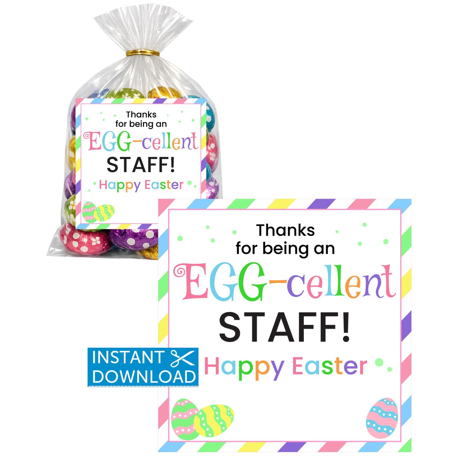 Easter Staff Gift Tags, Staff Appreciation, Easter Treat Tags, Office ...