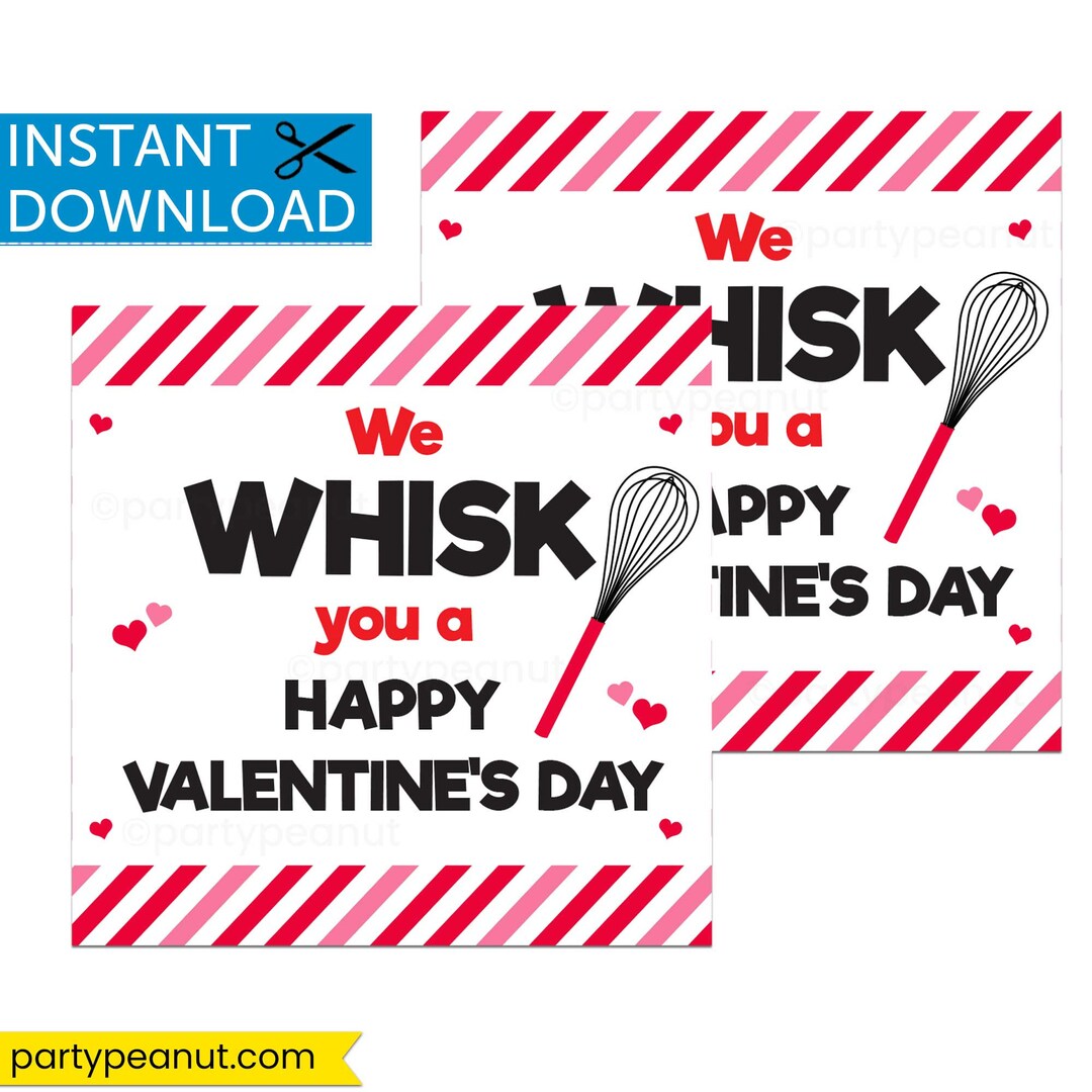 Whisk Valentines Day Gift Tags, Teacher Appreciation, Teacher Valentine ...