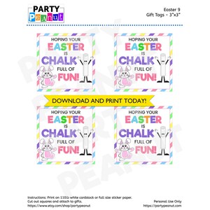 Easter Chalk Easter Gift Tags Easter Gifts Kids Easter Basket Easter ...