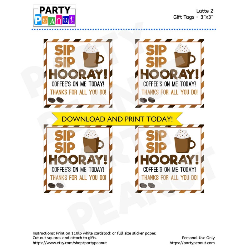 Teacher Appreciation Teacher Thank You Coffee Gift Tag Sip - Etsy