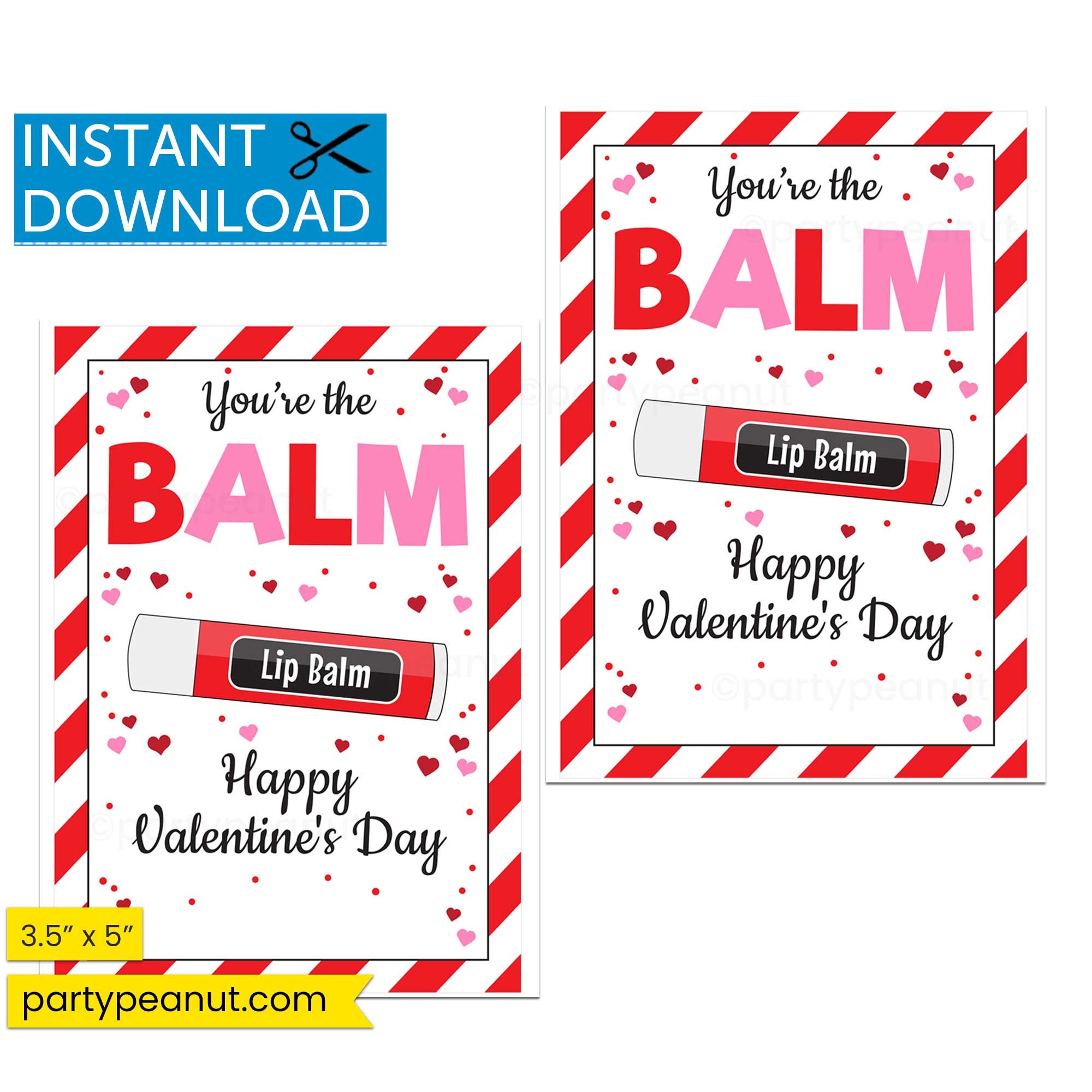 Lip Balm Valentine, You're the Balm, Valentines Tags, Gift Teacher ...