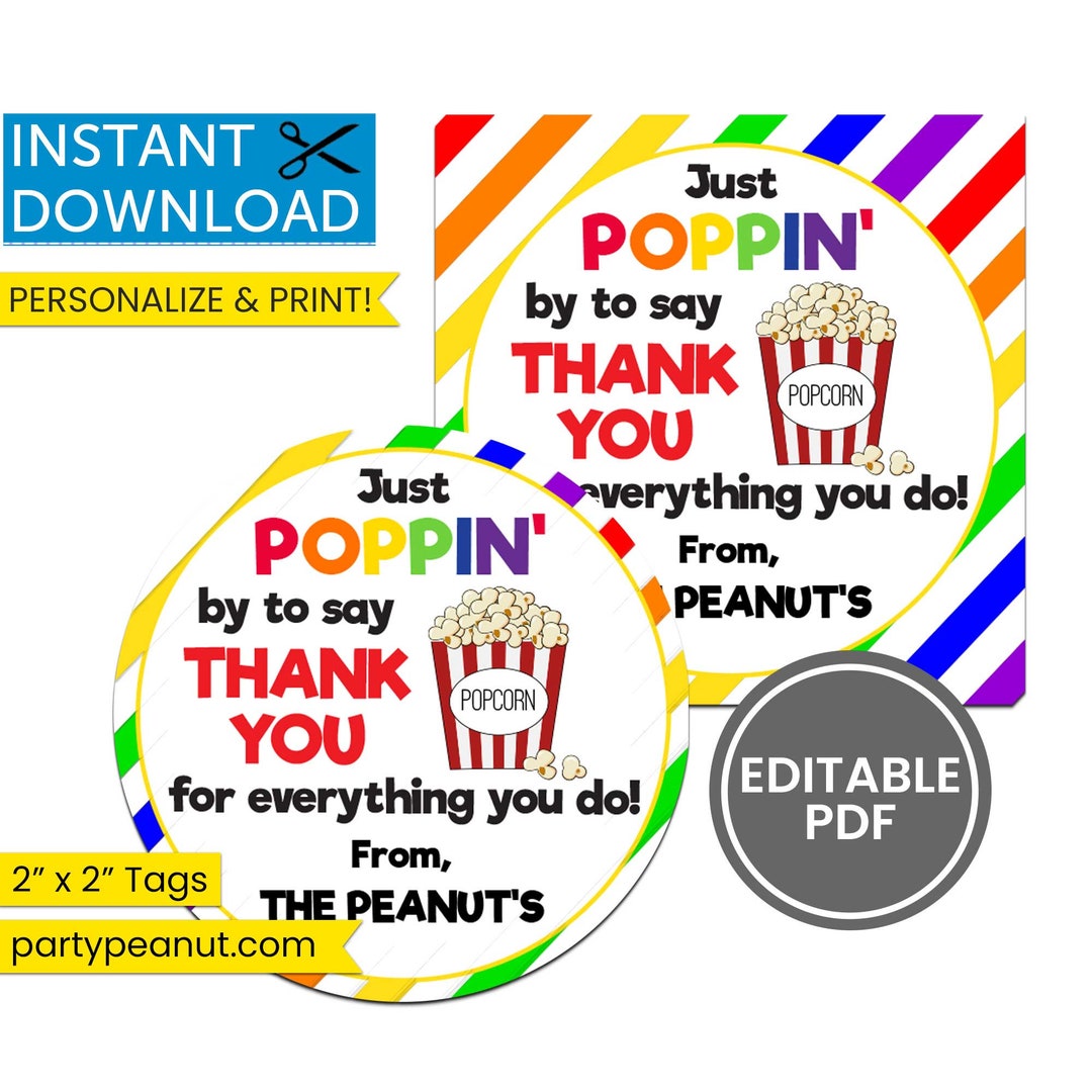 Teacher Appreciation Week, Poppin by to Say Thank You, Teacher Gift ...