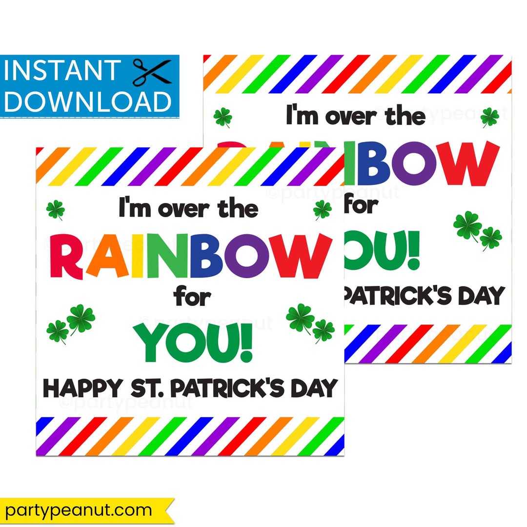 St Patricks Day Tags, Over the Rainbow, Teacher Gift, St Patricks Tags ...