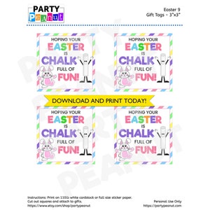 Easter Chalk Easter Gift Tags Easter Gifts Kids Easter Basket Easter ...