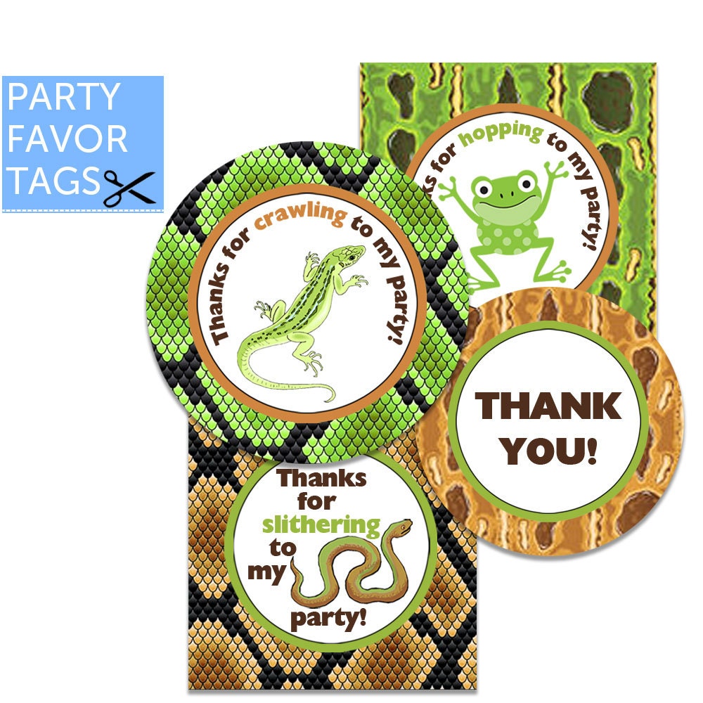 Reptile Party Favor Tags Reptile Favor Tags Reptile Tags - Etsy