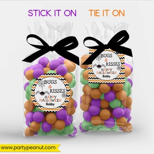 Bugs and Kisses Halloween Tag Kids Teachers Halloween Treat - Etsy