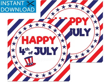 4th of July Thank You Tag Printable / Red White and Blue Tag 4th of ...