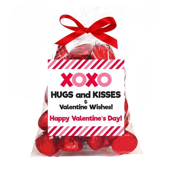 Hugs & Kisses Gift Tags, Valentines Gift Tags, Teacher Valentine Gift ...