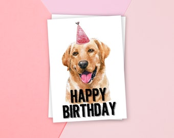 Yellow Lab Birthday Card - Etsy