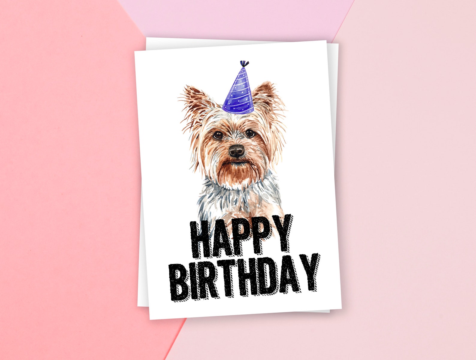 PRINTABLE Yorkie Terrier, Birthday Card, Happy Birthday Card, Dog ...