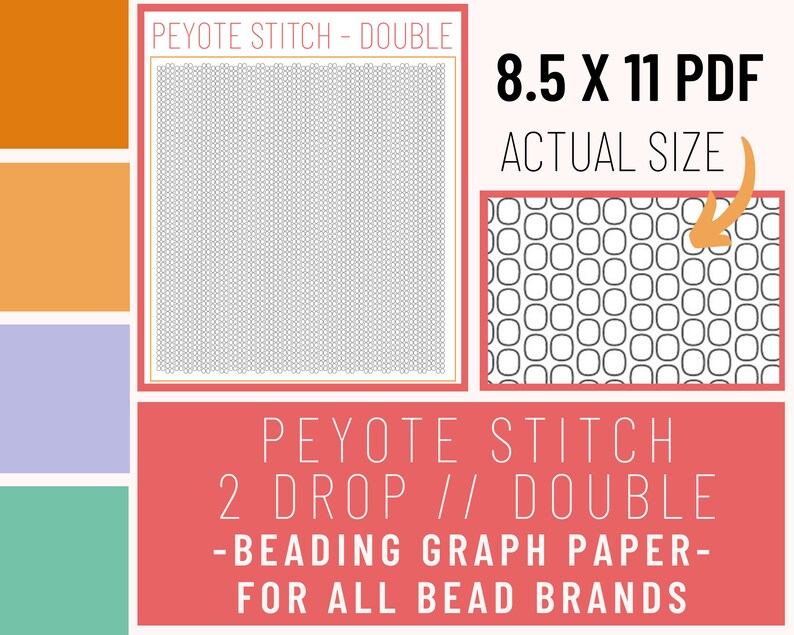 2 Drop // Double Peyote Stitch Beading Graph Paper Beading - Etsy