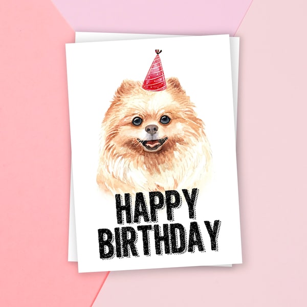 Pomeranian Birthday Card - Etsy