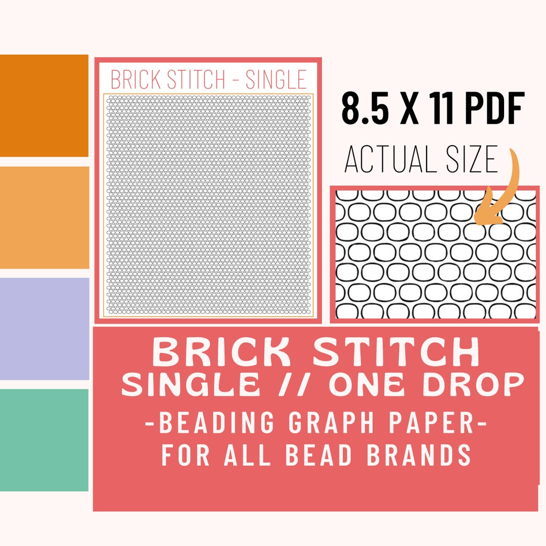 Brick Stitch Beading Graph Paper, Beading Pattern, Beading, Graphing ...