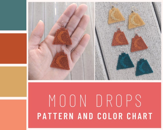 Moon Drops Earring Pattern Moon Pattern Earring Graph | Etsy