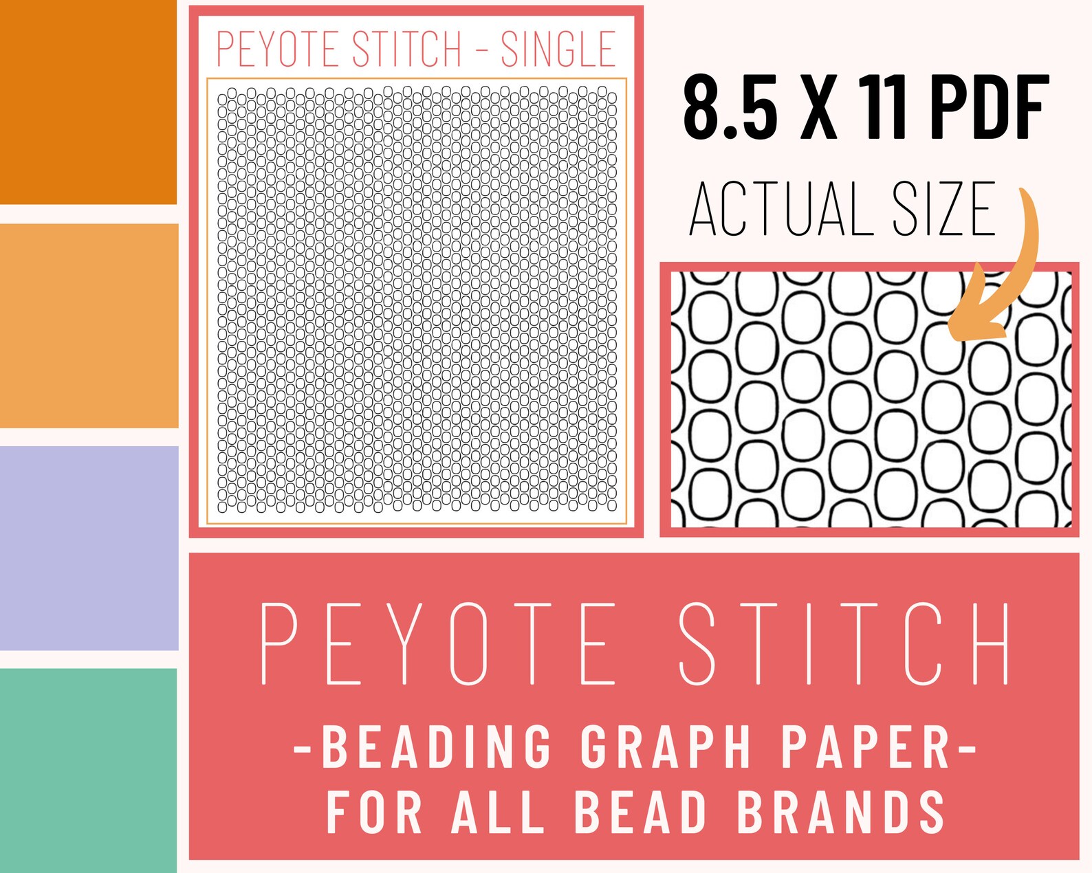 Peyote Stitch Beading Graph Paper Beading Pattern Beading - Etsy Canada