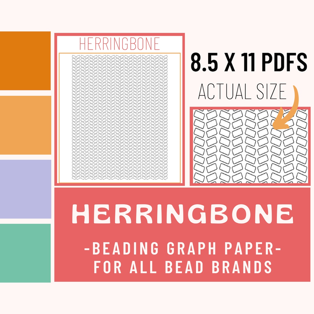 Herringbone Stitch Beading Graph Paper, Beading Pattern, Tutorial ...