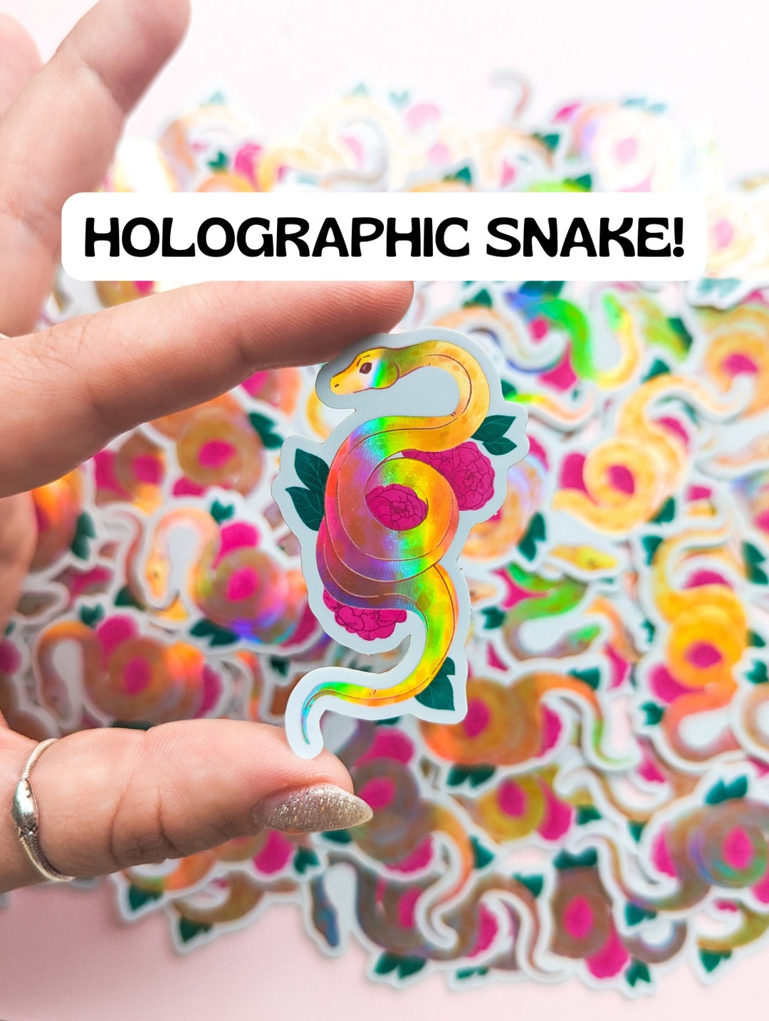 Holographic Snake Sticker, Waterbottle Sticker, Hydro Flask Sticker ...