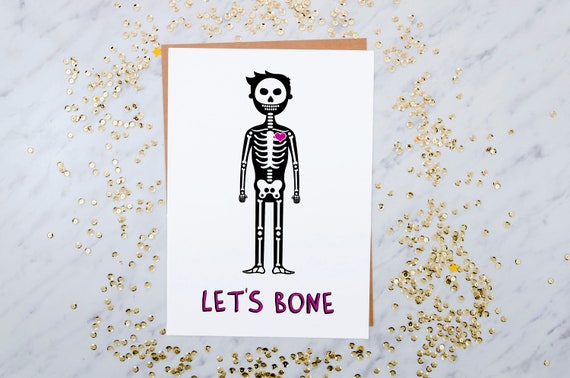 PRINT AT HOME Inappropriate Anniversary Card Skeleton Bone | Etsy