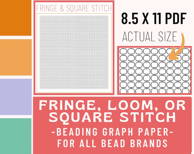Square Stitch // Loom // Fringe Beading Graph Paper, Pattern, Beading ...