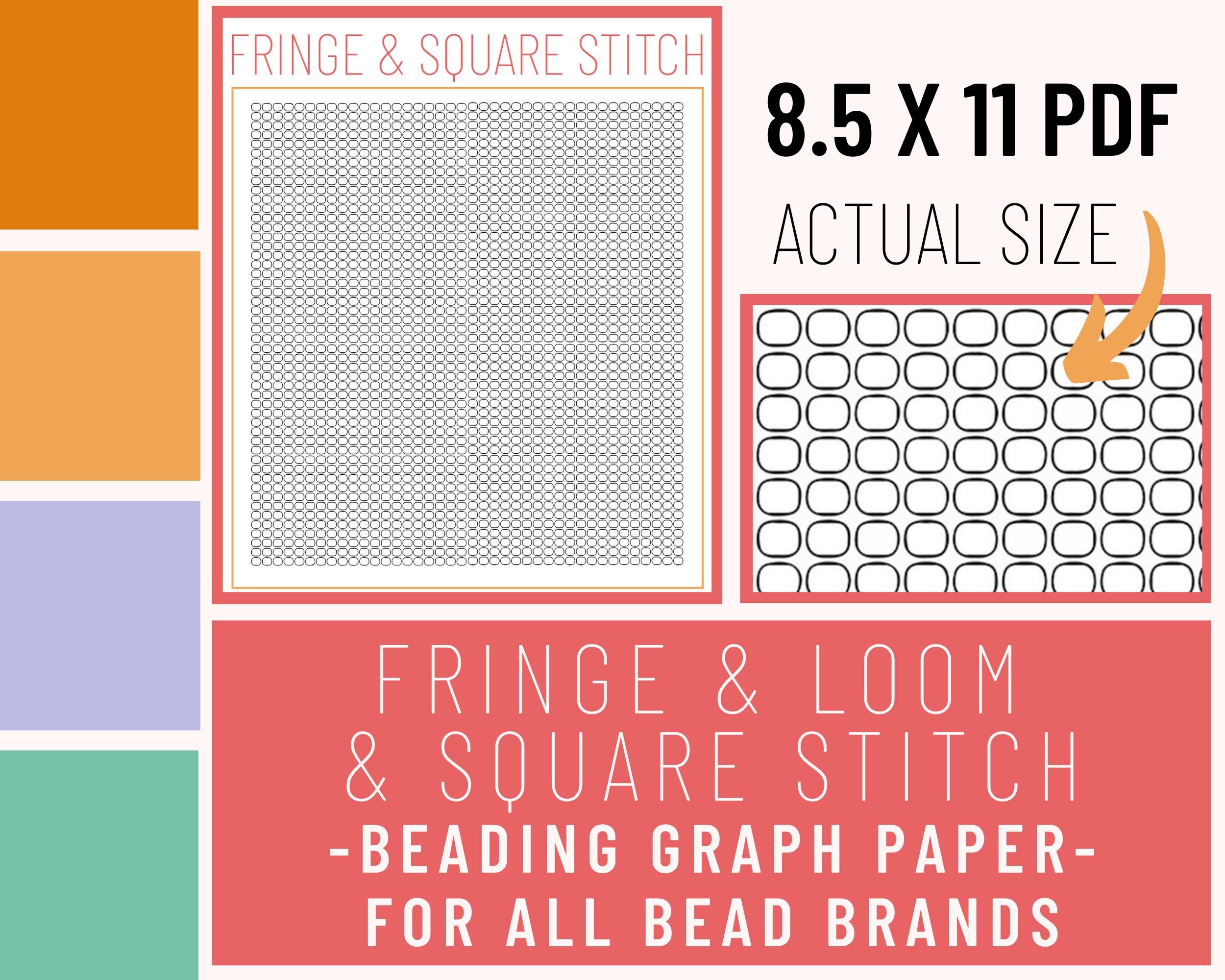 Square Stitch // Loom // Fringe Beading Graph Paper Beading - Etsy