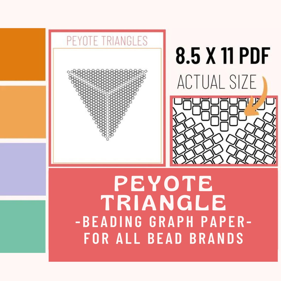 Peyote Triangle Beading Graph Paper, Beading Pattern, Tutorial ...