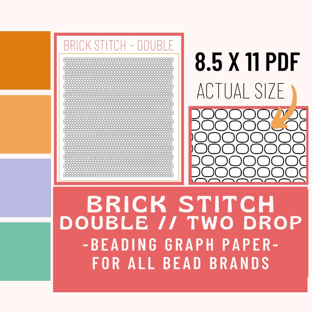 2 Drop // Double Brick Stitch Beading Graph Paper, Beading Pattern ...