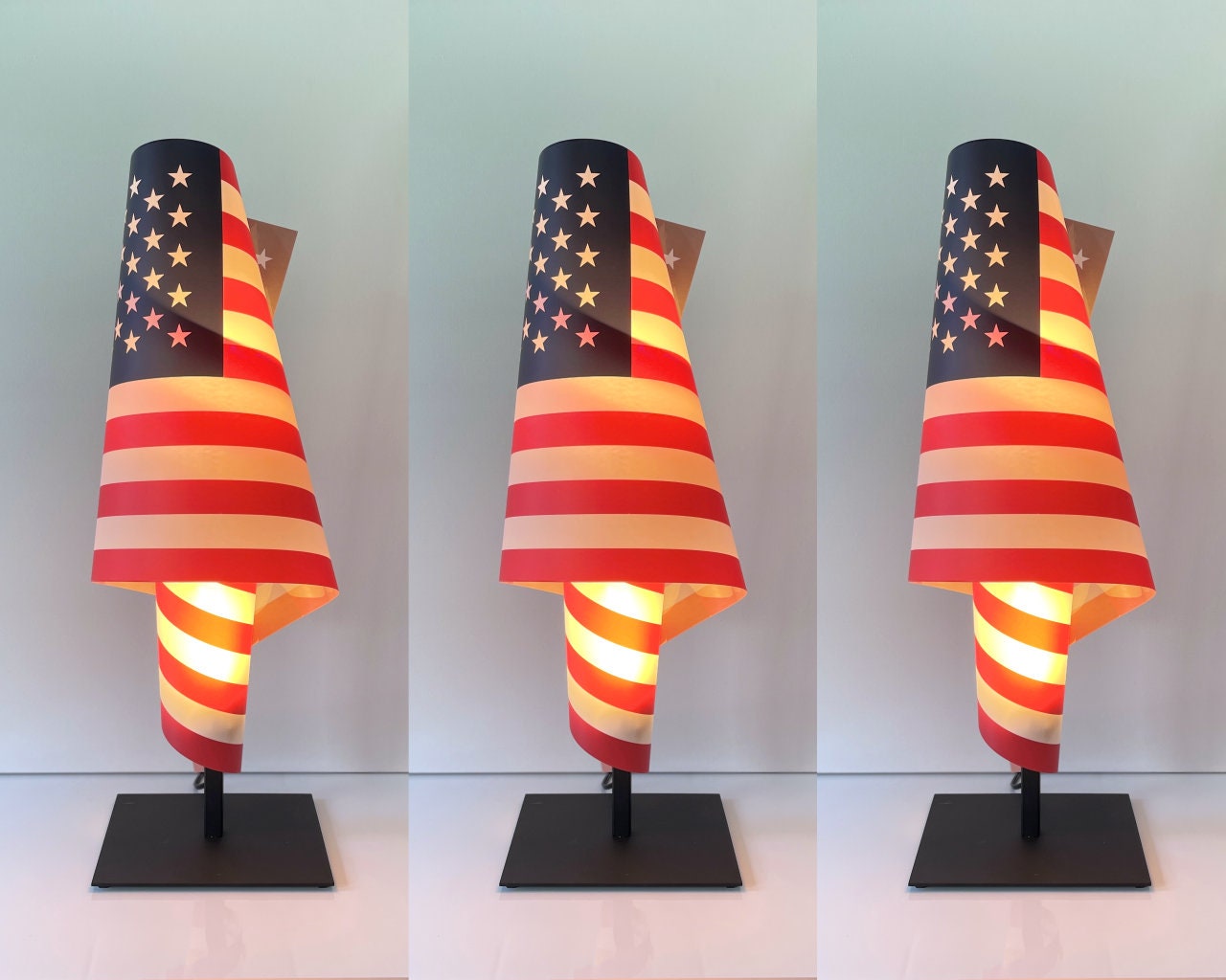 American Flag At Night Lighting