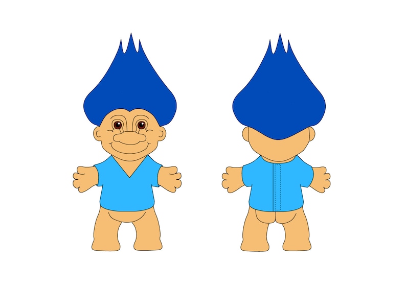 Sewing Pattern Russ Troll 6" V Neck Shirt - Etsy