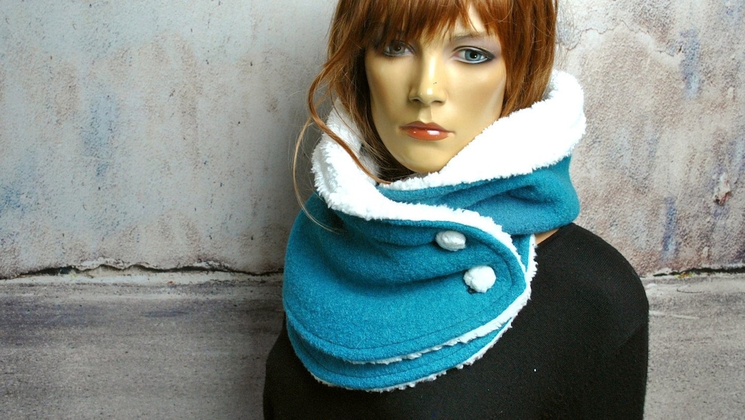 Boiled Wool Hood With Button Closure, Lined With Faux Fur - Etsy