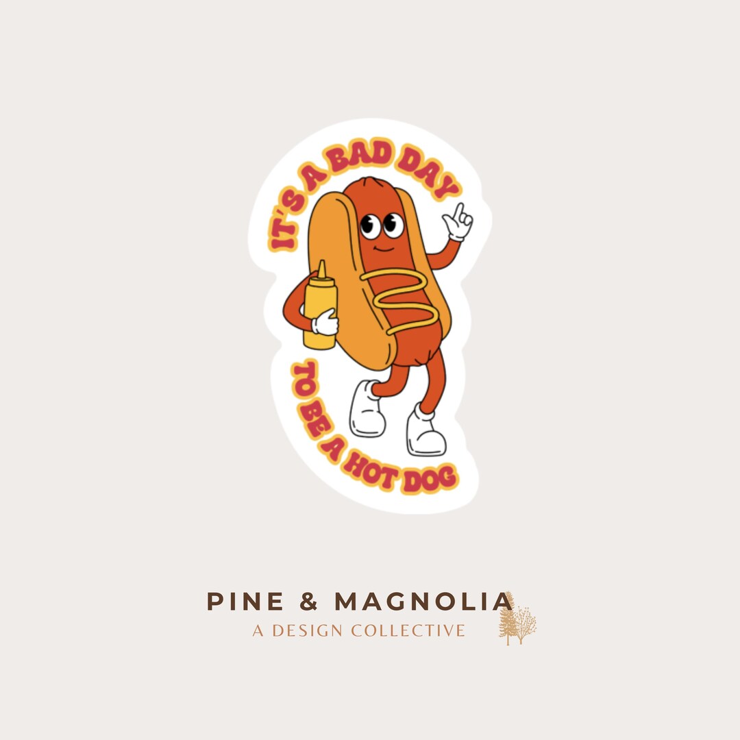 Funny Hot Dog Vinyl Sticker | Weatherproof Laptop Decal 1.24 X 2) - Etsy