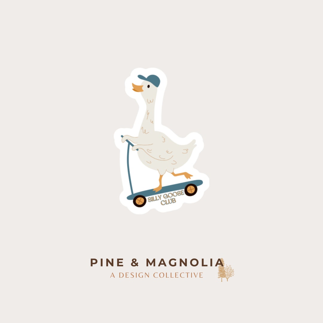 Silly Goose Club Sticker | 1.31 X 2 Die-cut Vinyl Sticker | Goose ...