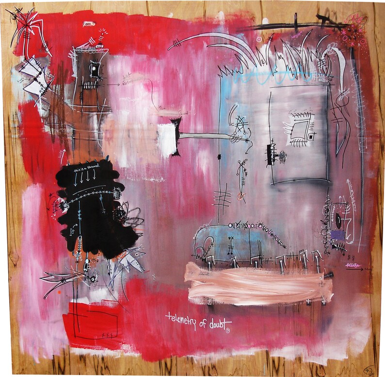 Telemetry of Doubt - Large Original Abstract Painting on Wood Panel - Etsy