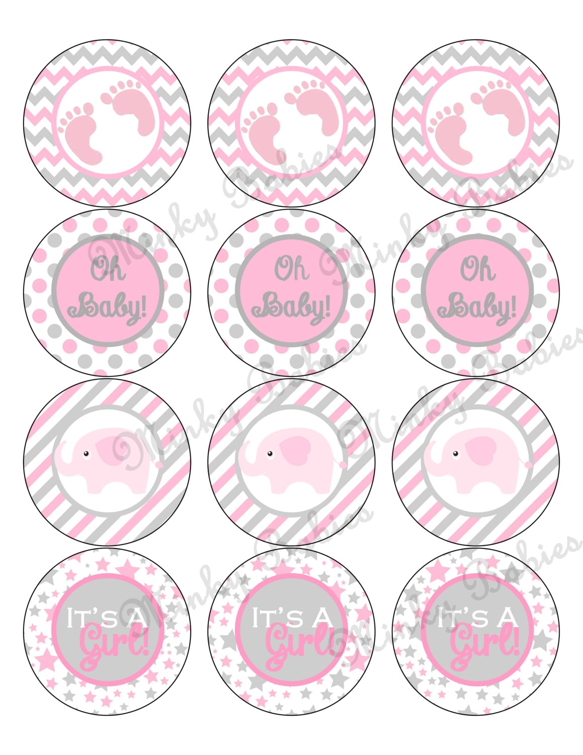 Baby Shower Cupcake Toppers DIY Printable Girl Baby Shower | Etsy