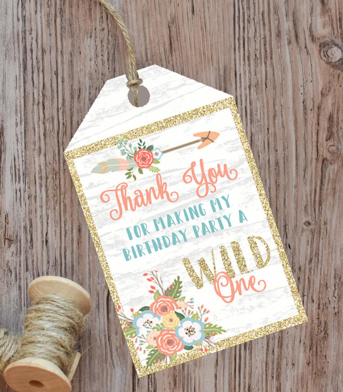 Wild One Favor Tags Wild One Thank You Tags-Girl Wild One | Etsy