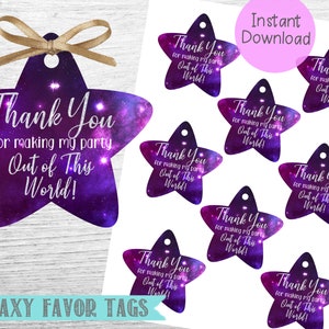 Galaxy Favor Tags- Galaxy Thank You Tags-stars Favor Tags- Galaxy ...