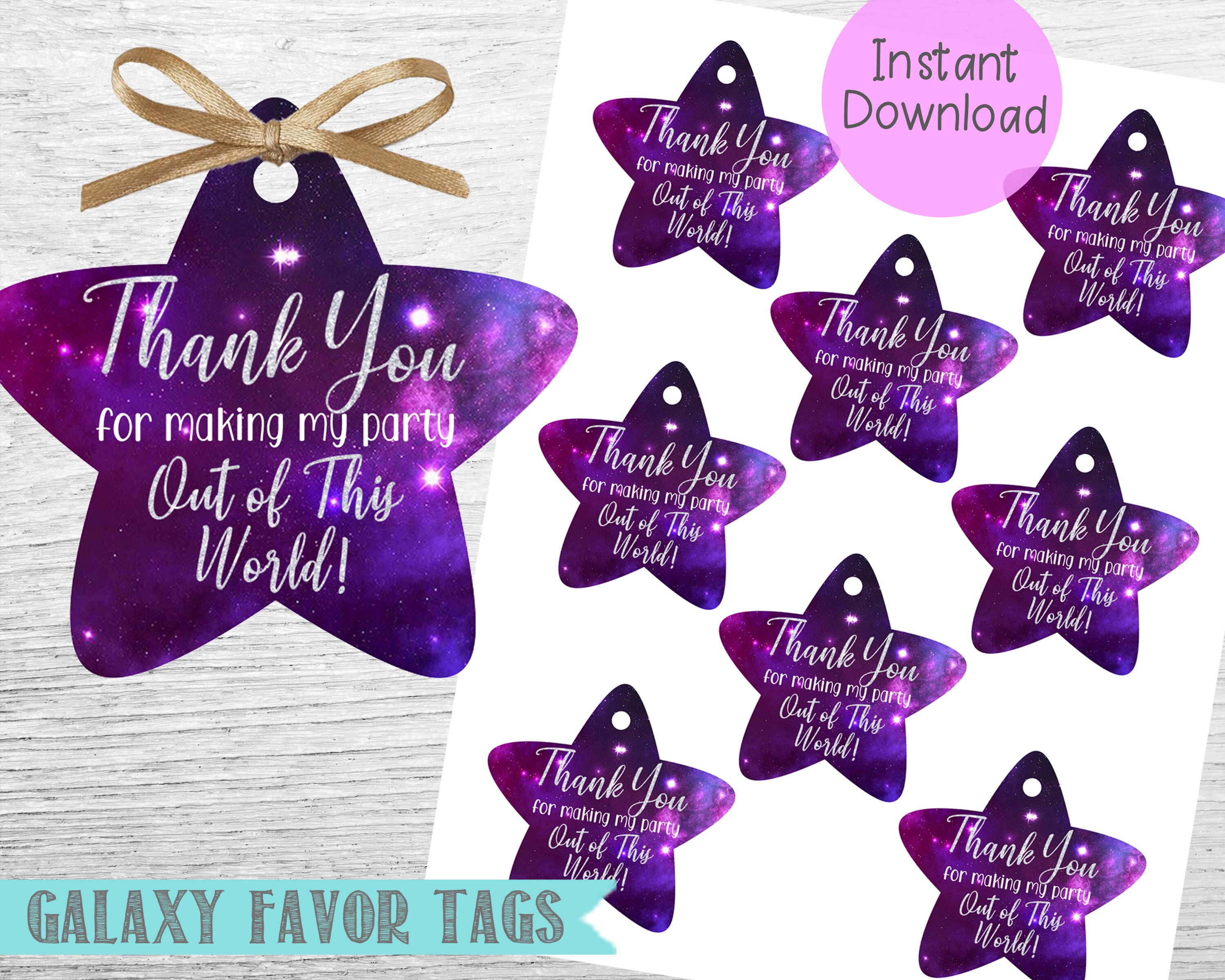 Galaxy Favor Tags Galaxy Thank You Tags-stars Favor Tags | Etsy