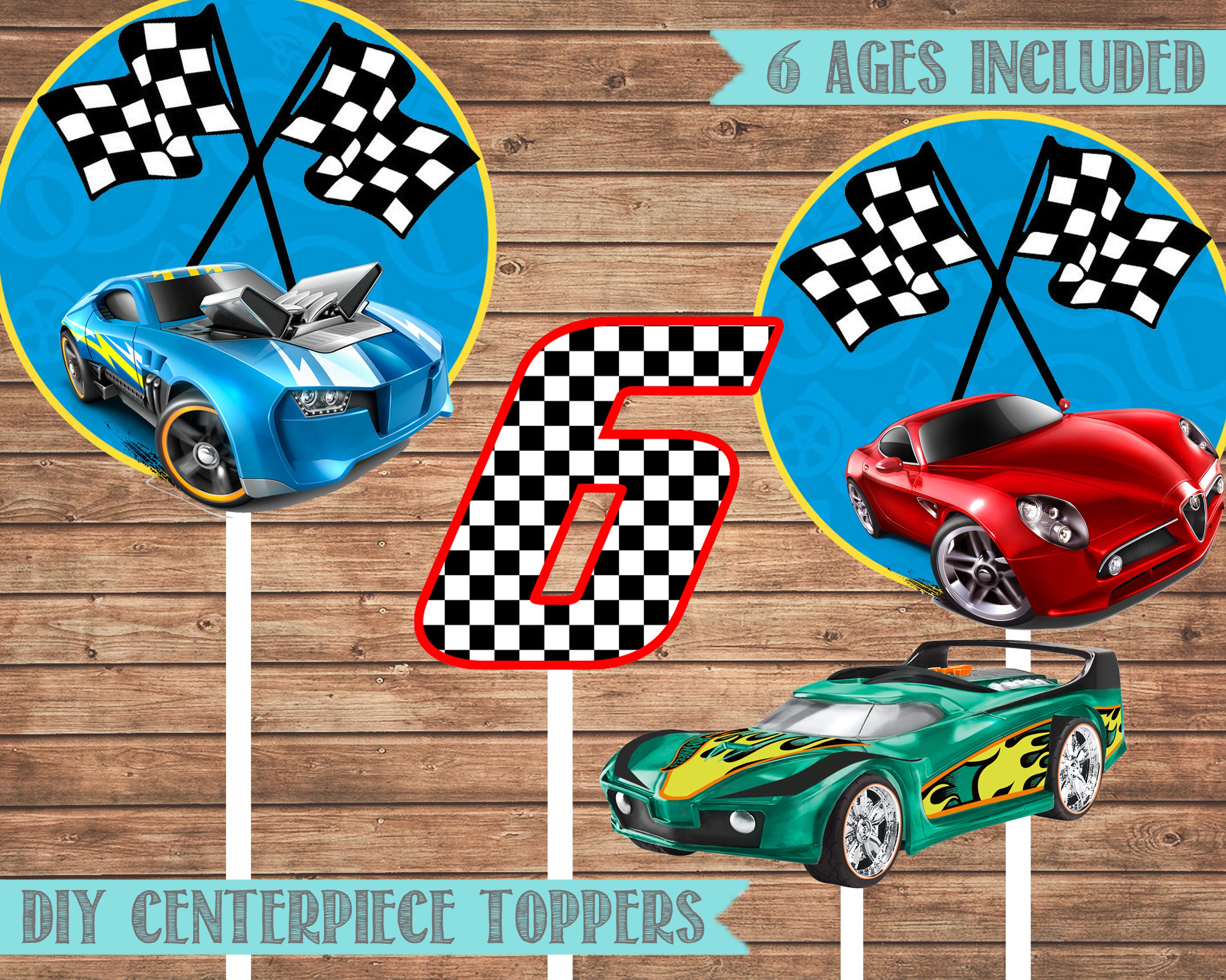 Race Car Centerpiece Toppers Race Car Birthday Party-racing - Etsy Canada