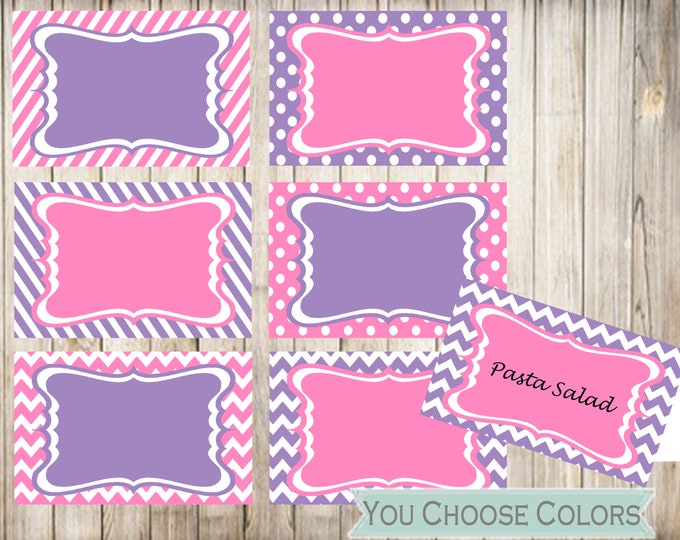 Pink Polka Dot Tent Cards – Editable Text – Printable Tent Cards by ...